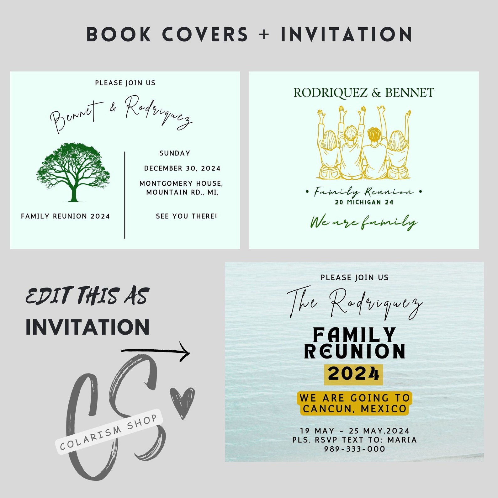 Family Reunion Editable Template Editable Family Reunion Invitation ...