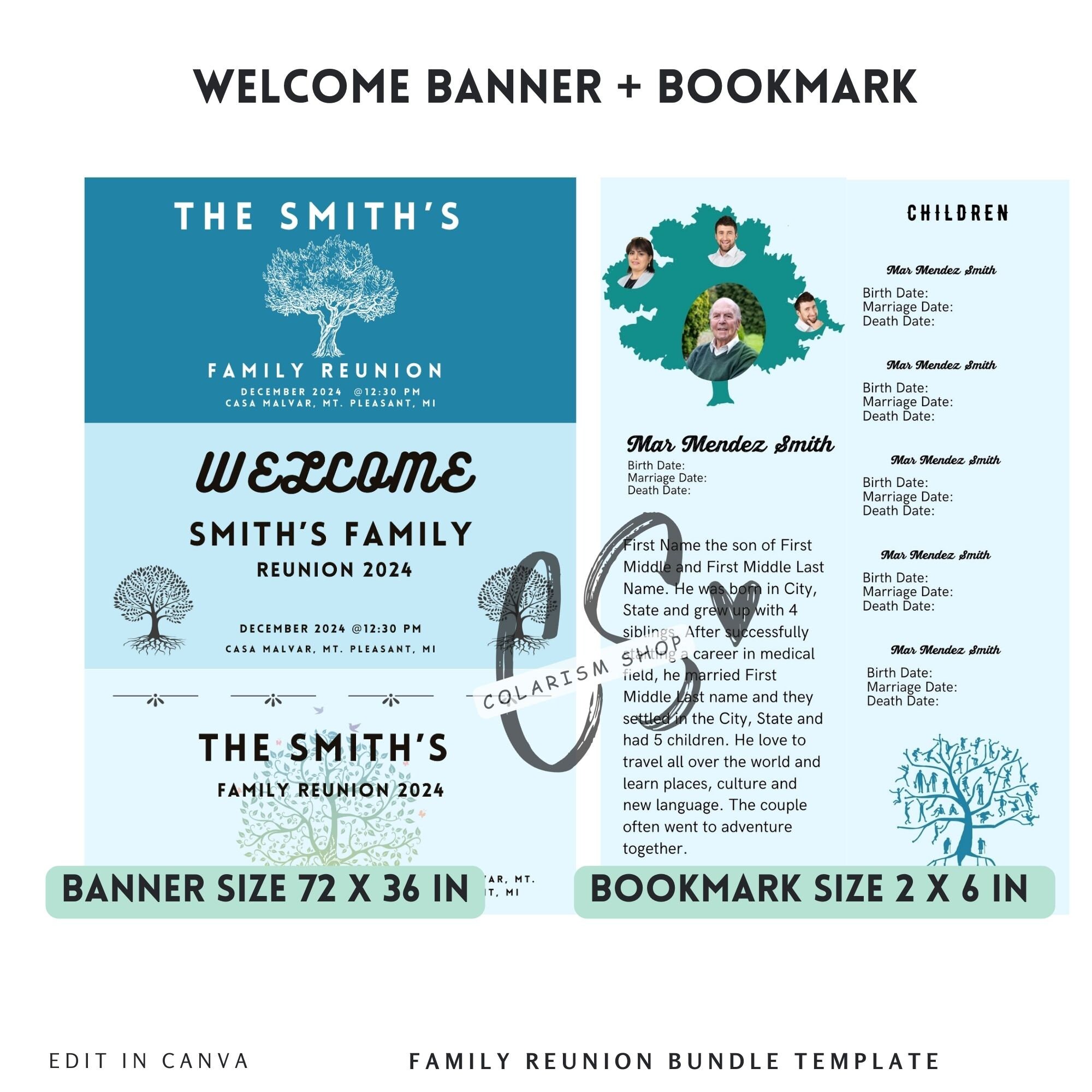 DIY Family Reunion Booklet Template Family Reunion Memory Record Book ...