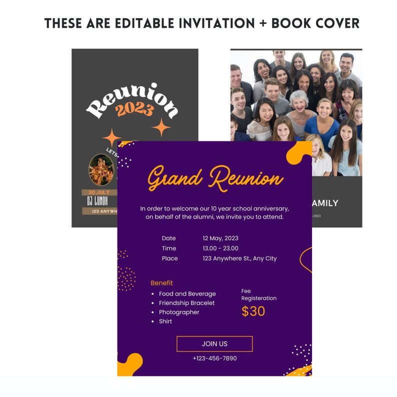 Family Reunion Booklet Template Family Reunion Memories Record Book DIY ...