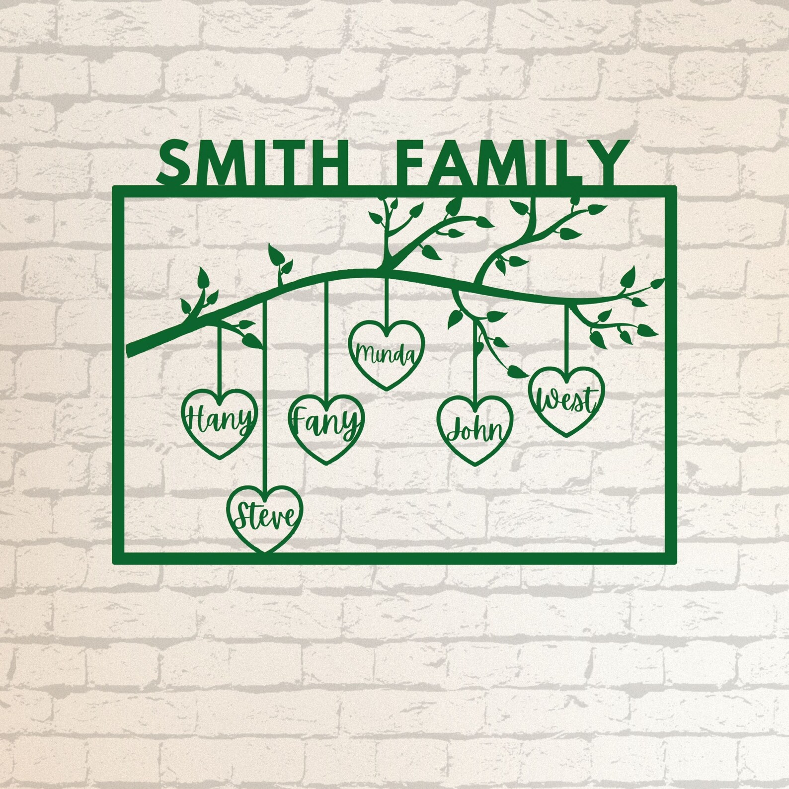 Custom Metal Family Tree Name Sign Wall Art Decor Gift for Housewarming ...