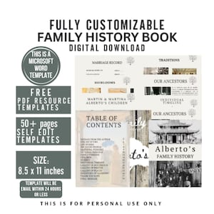 Microsoft Word Family Ancestry Book Profile Family History Book ...