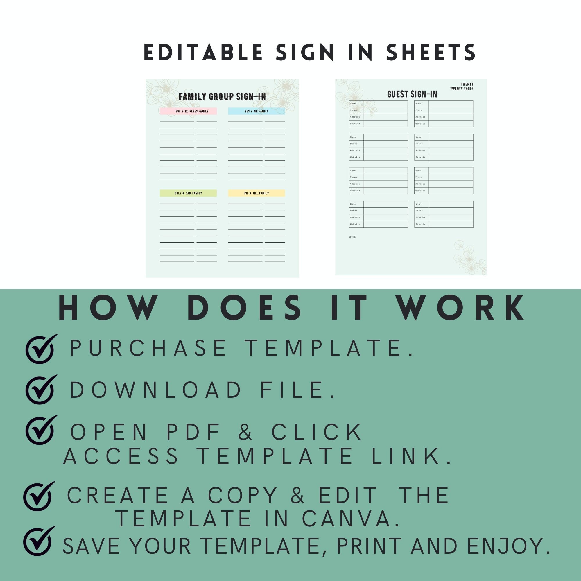 Family Reunion Booklet Template Family Reunion Memories Record Book DIY ...