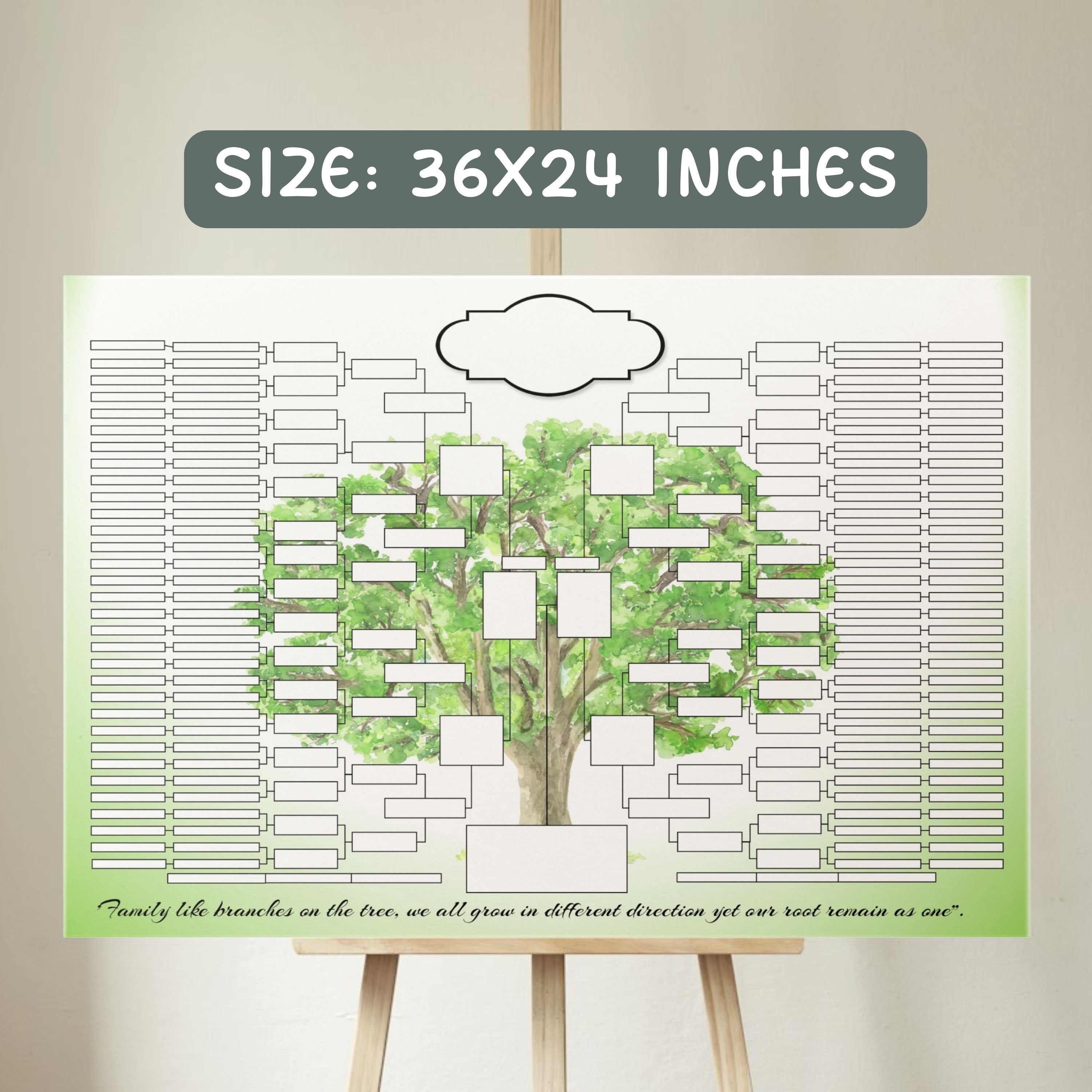 8 Generation Family Tree PDF File Template Printable Family Tree Do-it ...