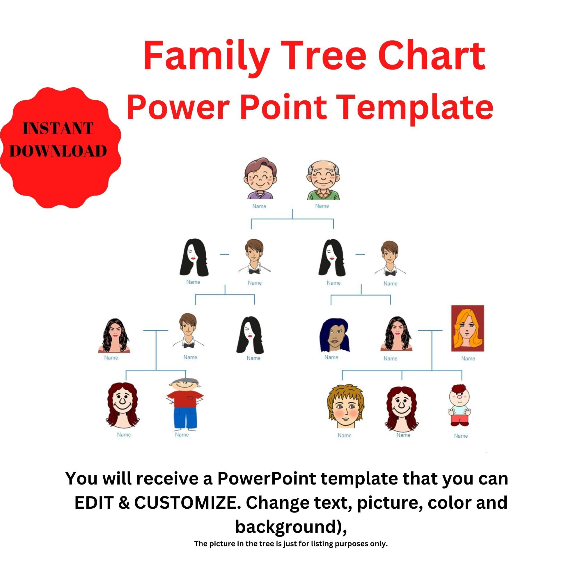 Family Tree Chart Template Powerpoint