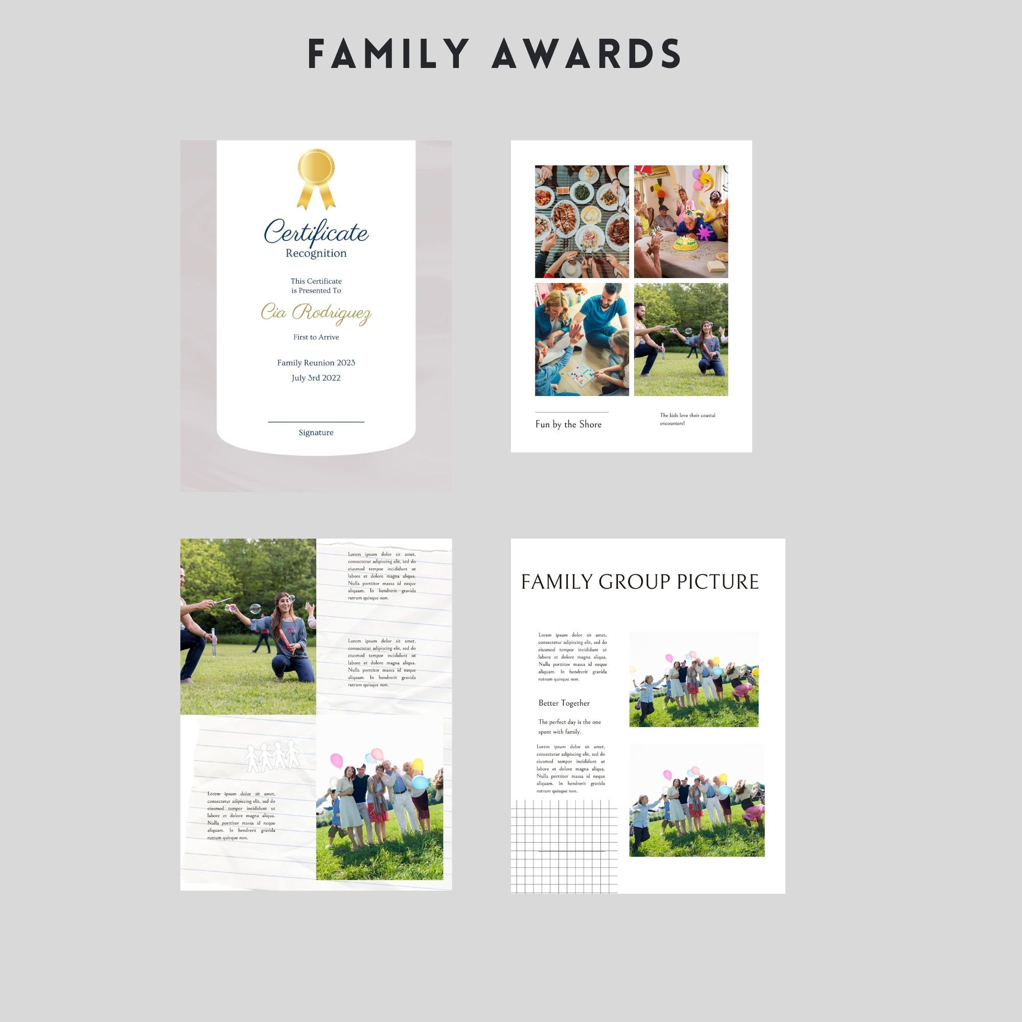 Family Reunion Booklet Template Family Reunion Memories Record Book DIY ...