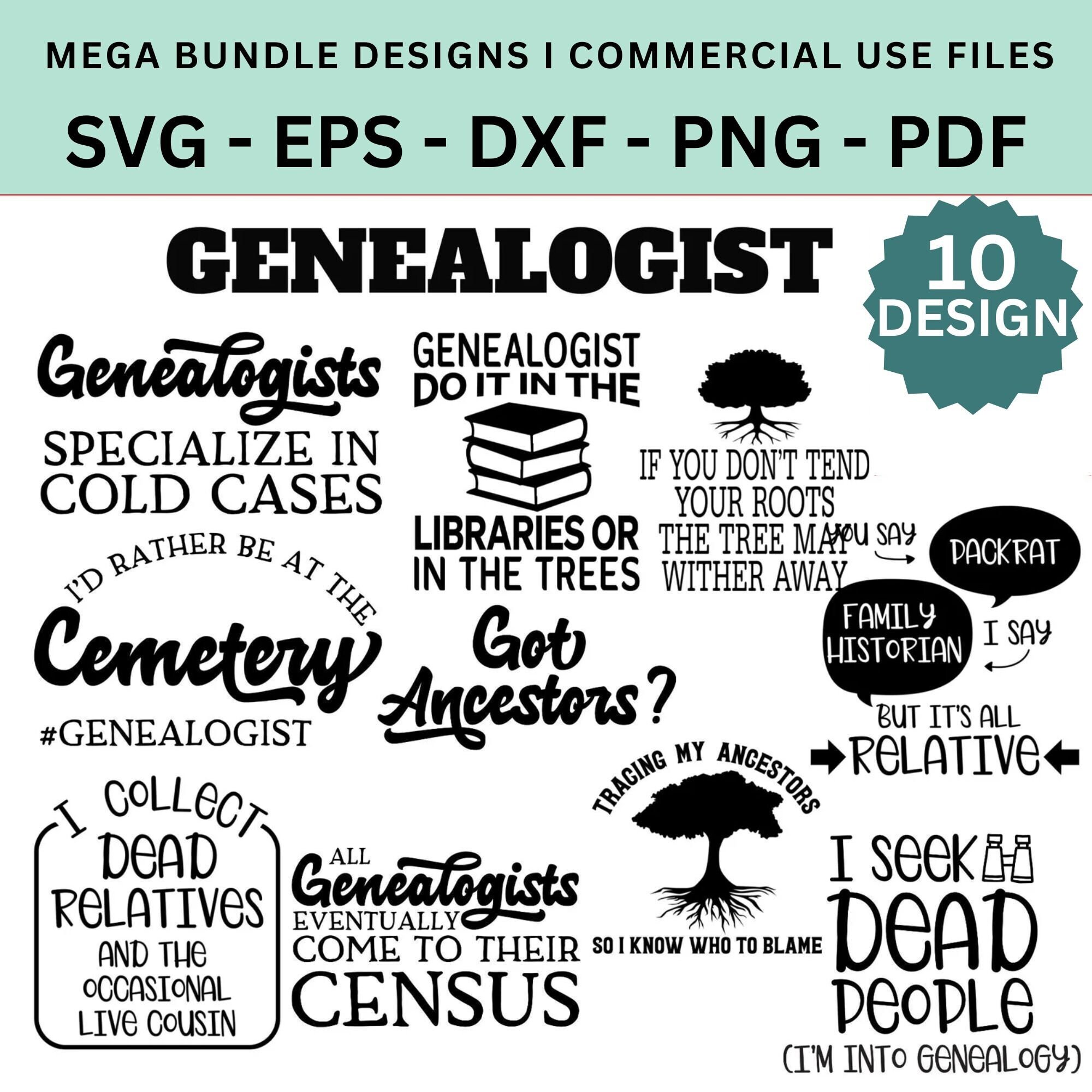 Genealogy SVG Genealogy Clipart Genealogist Svg Genealogy T - Etsy
