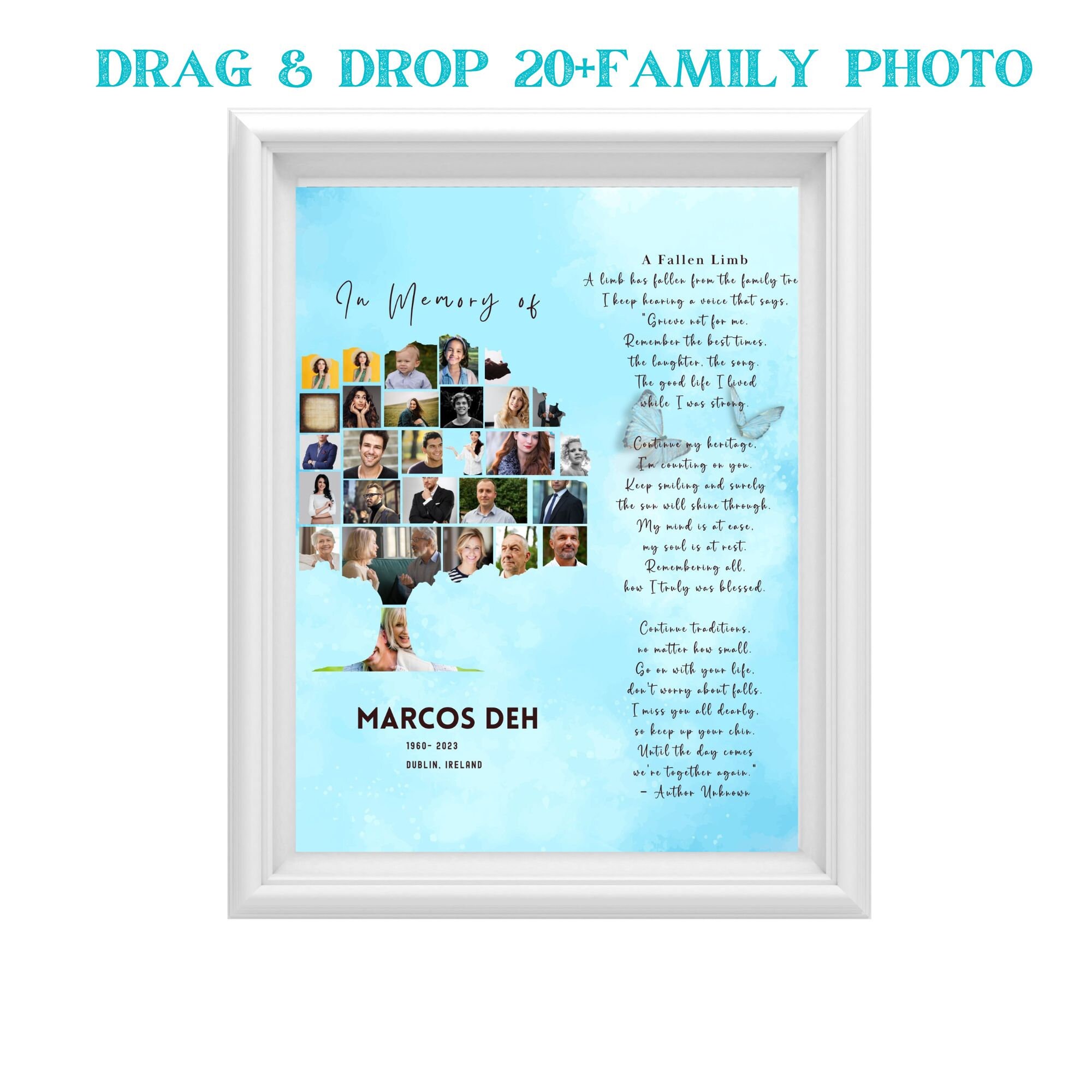 In Memoriam Photo Sympathy Collage Memory Collage Picture Collage for ...