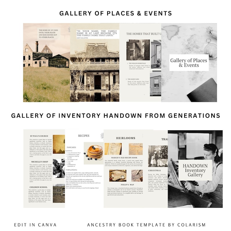 Family Ancestry Editable Book Template Family History Record Book ...