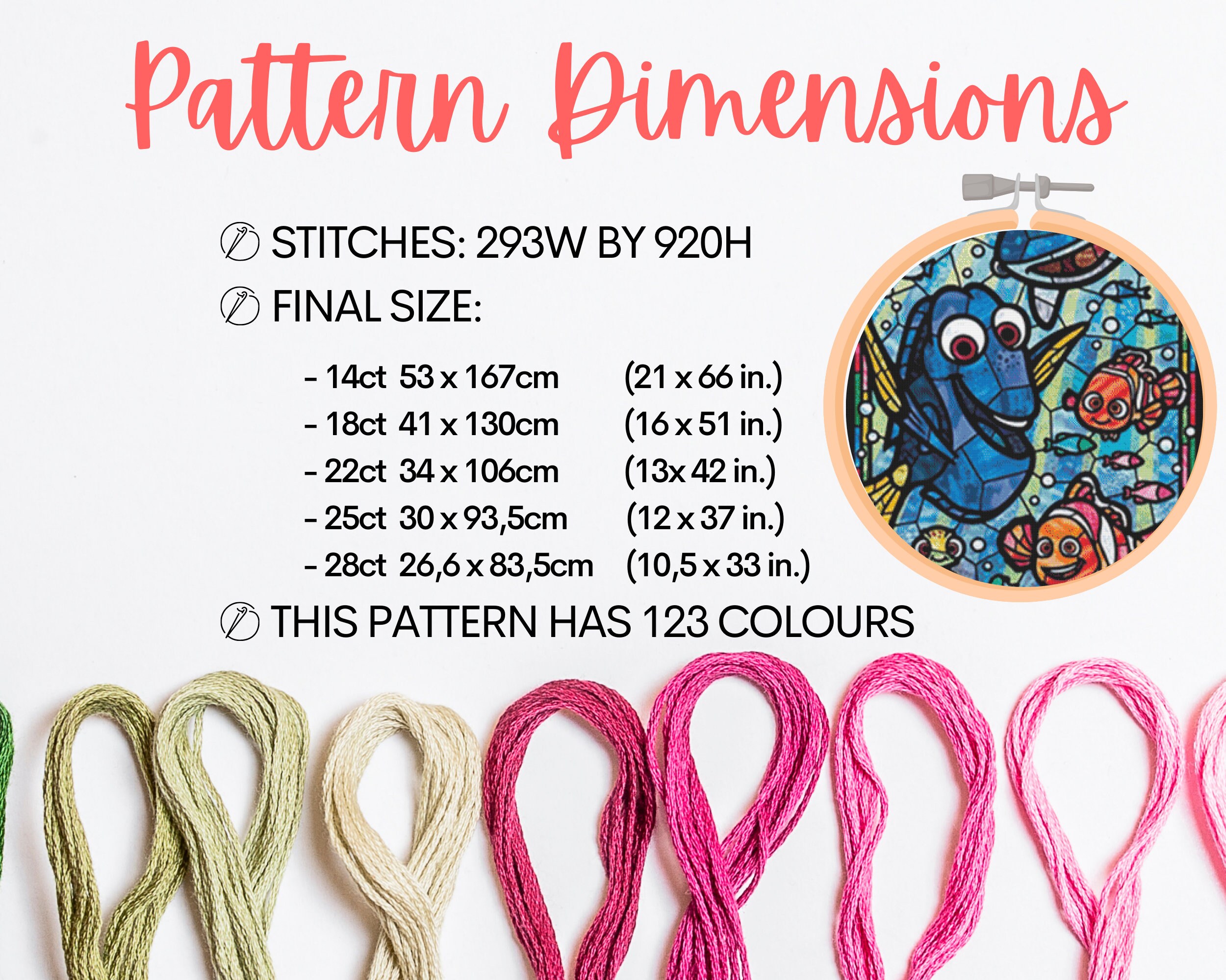 Cartoon Cross Stitch - Nemo Stained Glass Cross Stitch PDF Pattern ...