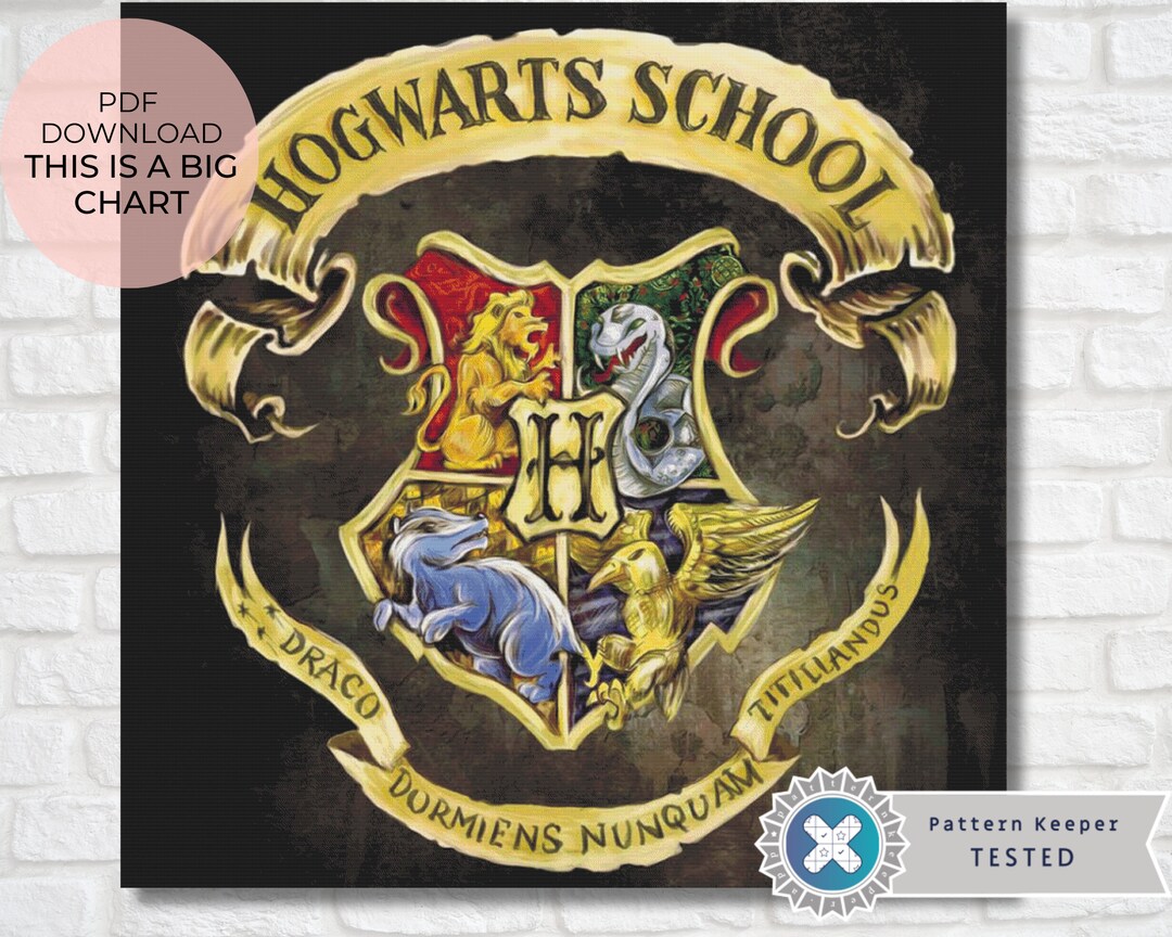 School of Magic Crest - HP Cross Stitch Pattern - Magic Castle - Magic ...