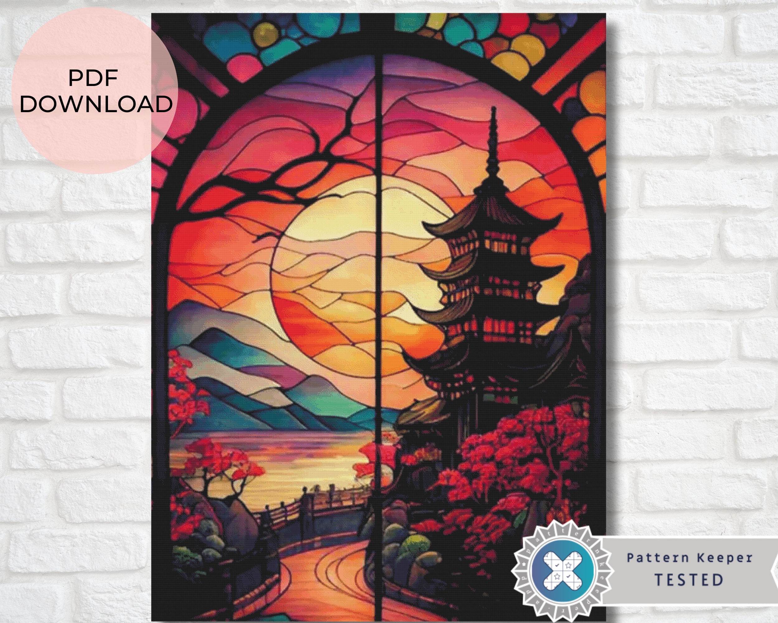 Asian Stained Glass - PDF Cross Stitch Pattern - Pattern Keeper ...