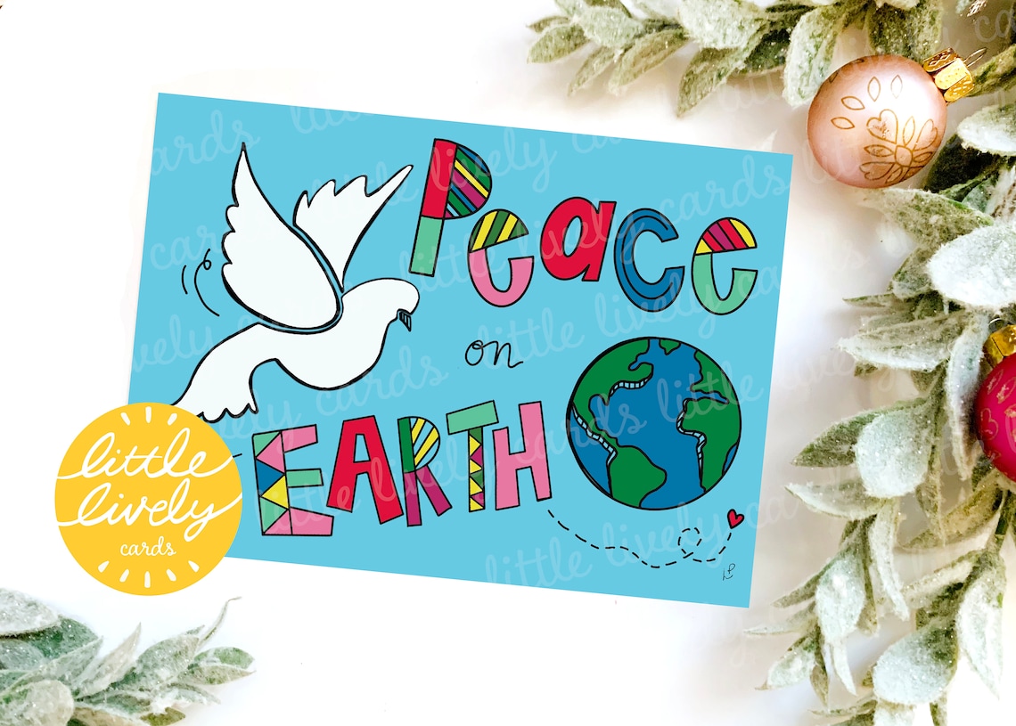 Christmas Card Printable - Peace on Earth - Etsy