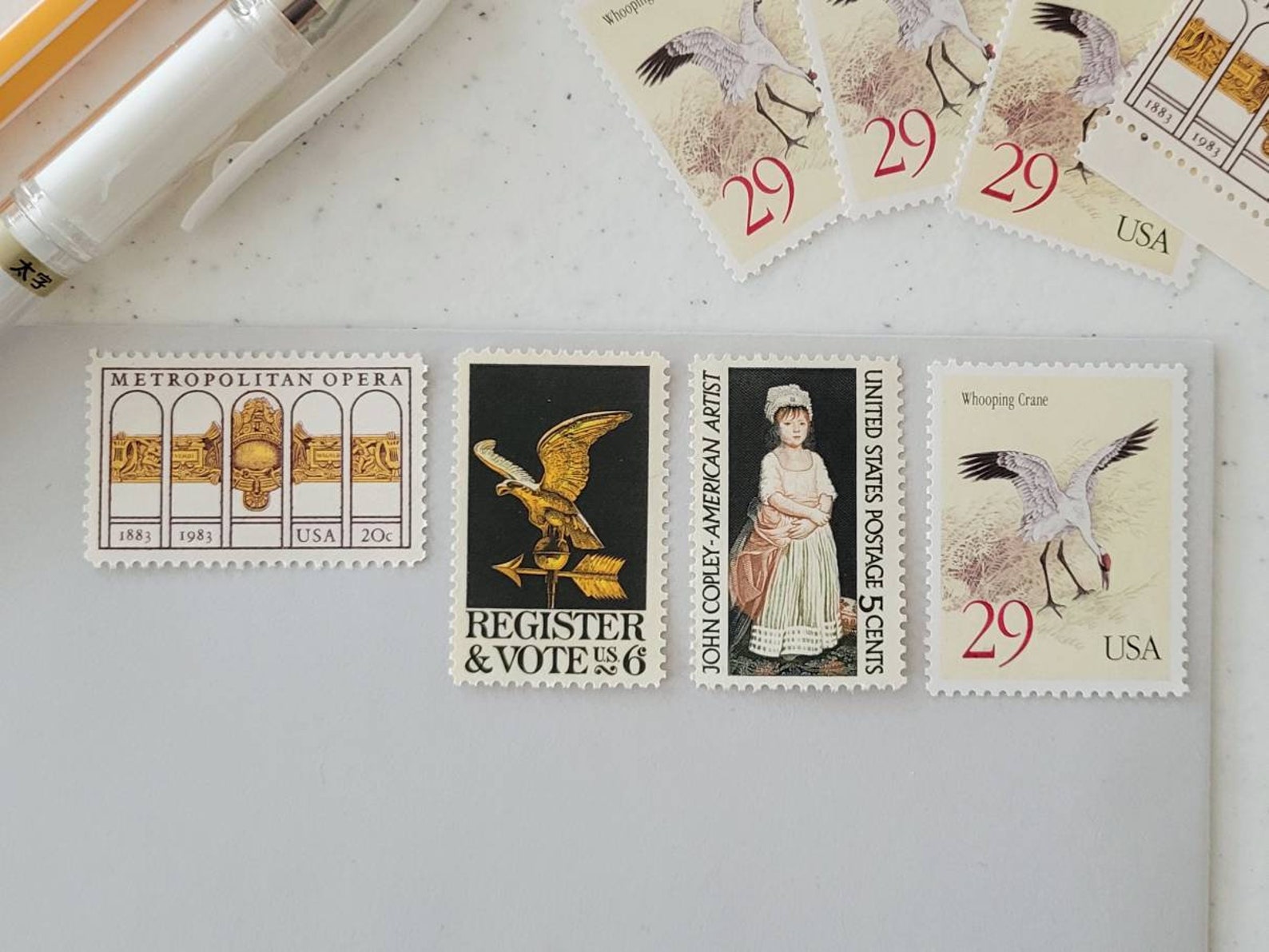 Curated Vintage Stamp Set Gold and Black Unused Stamps - Etsy