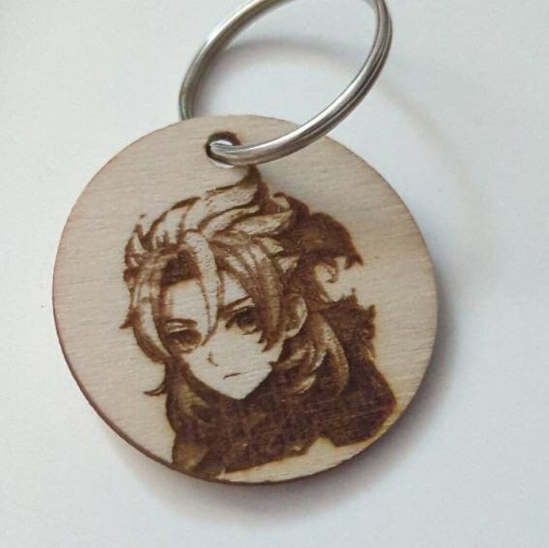 Wood Engraved Albedo Keychain Genshin - Etsy