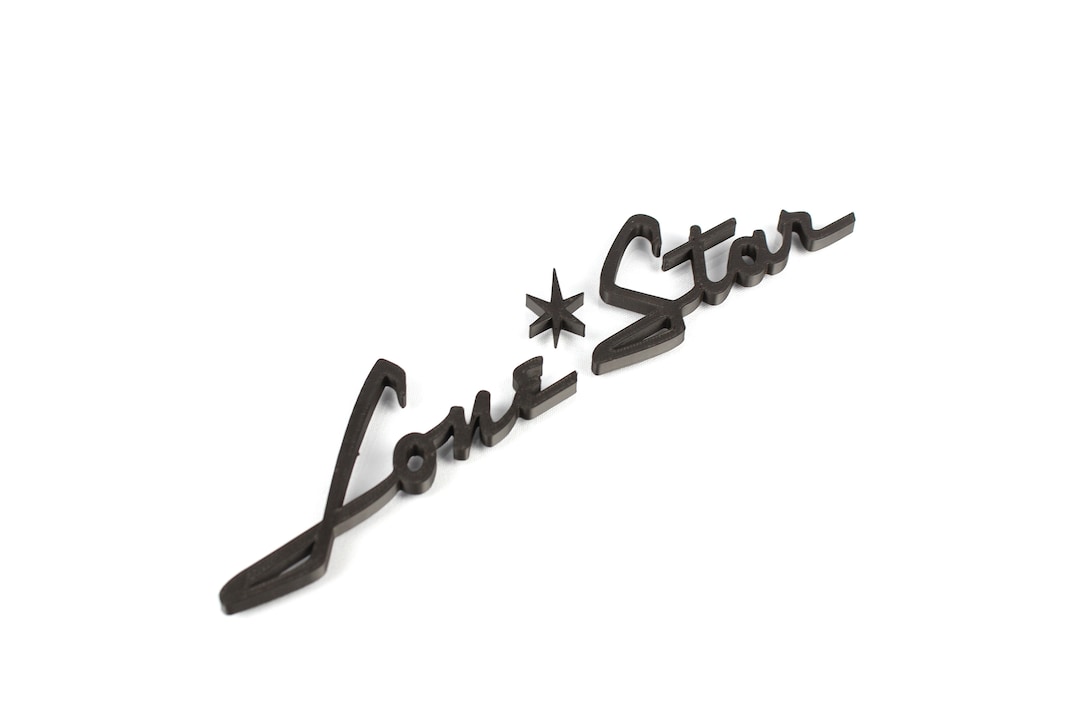 Lone Star Emblem Custom Size Black Badge Decal Script Old Retro Trim ...