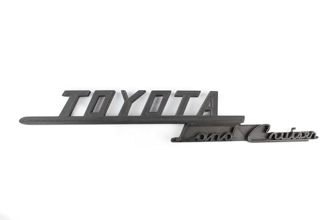 Vintage Script Black Front Rear Side LAND CRUISER Logo Emblem Badge for ...