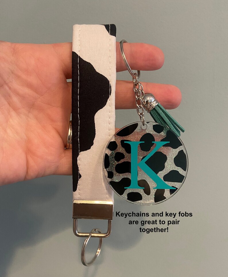 Animal Print Fabric Key Fob Wristlet | Camo, Cow, Giraffe - Etsy