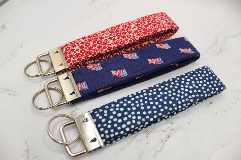 Patriotic Fabric Key Fob | American Flag Wristlet - Etsy