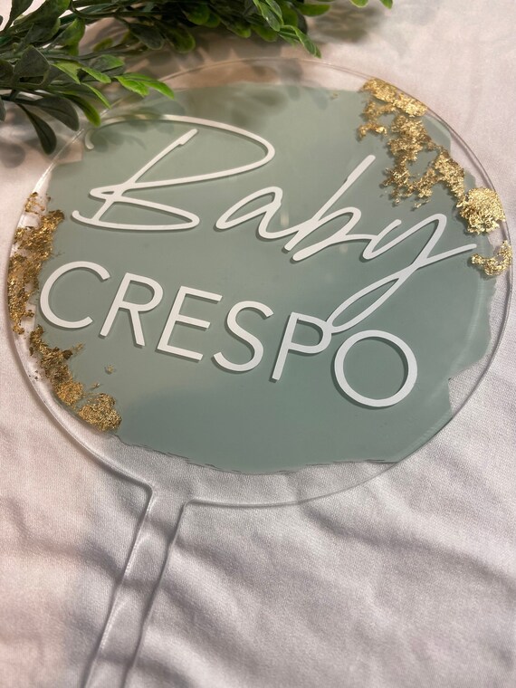 Acrylic Cake Topper Gold Copper Silver Flake Cake Topper | Etsy