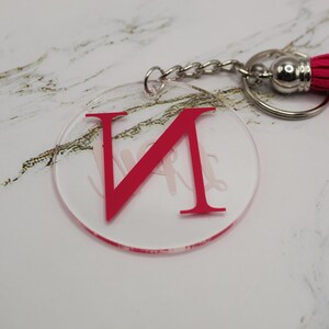 Initial Monogram Keychain| Name Keychain| Circle Keychain| Personalize ...