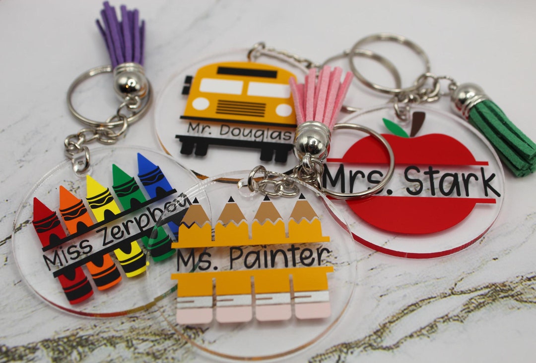 Personalized Teacher Education Key Chain| Teacher Appreciation| Teacher ...