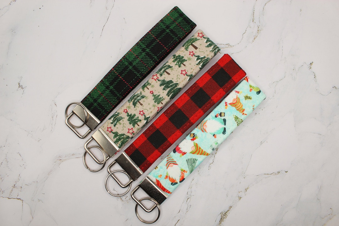 Christmas/winter Themed Fabric Key Fob| Wristlet| Keychains ...