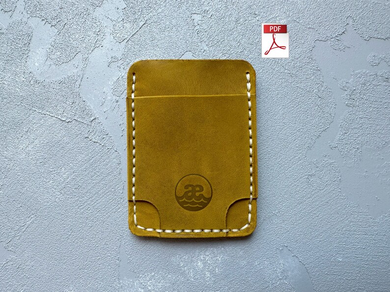Minimal Card Holder, Leather Pattern, Leather Wallet PDF Template, DIY ...