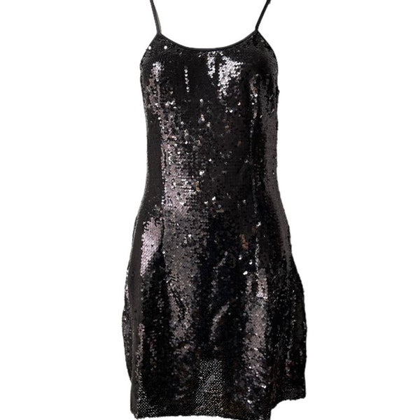 Black Sequin Dress - Etsy