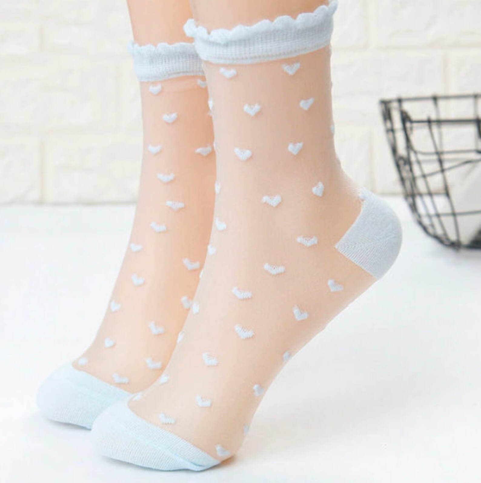 Transparent Socks Women Summer Ruffle Socks Glass Silk Ankle - Etsy