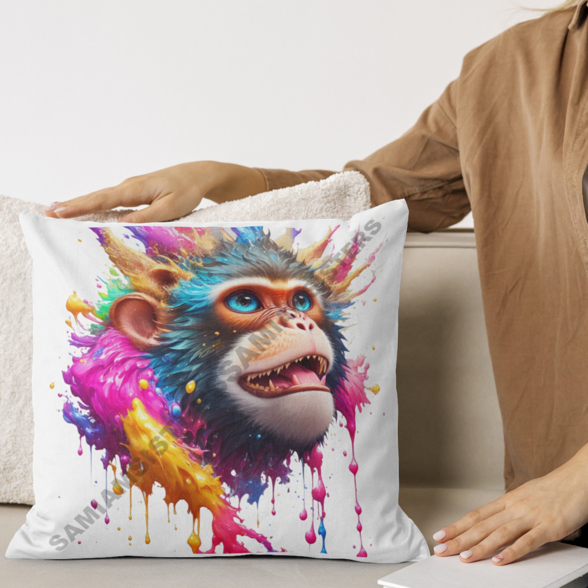 Paint Splatter Angry Monkey Transparent PNG Image & SVG File Make Fun ...