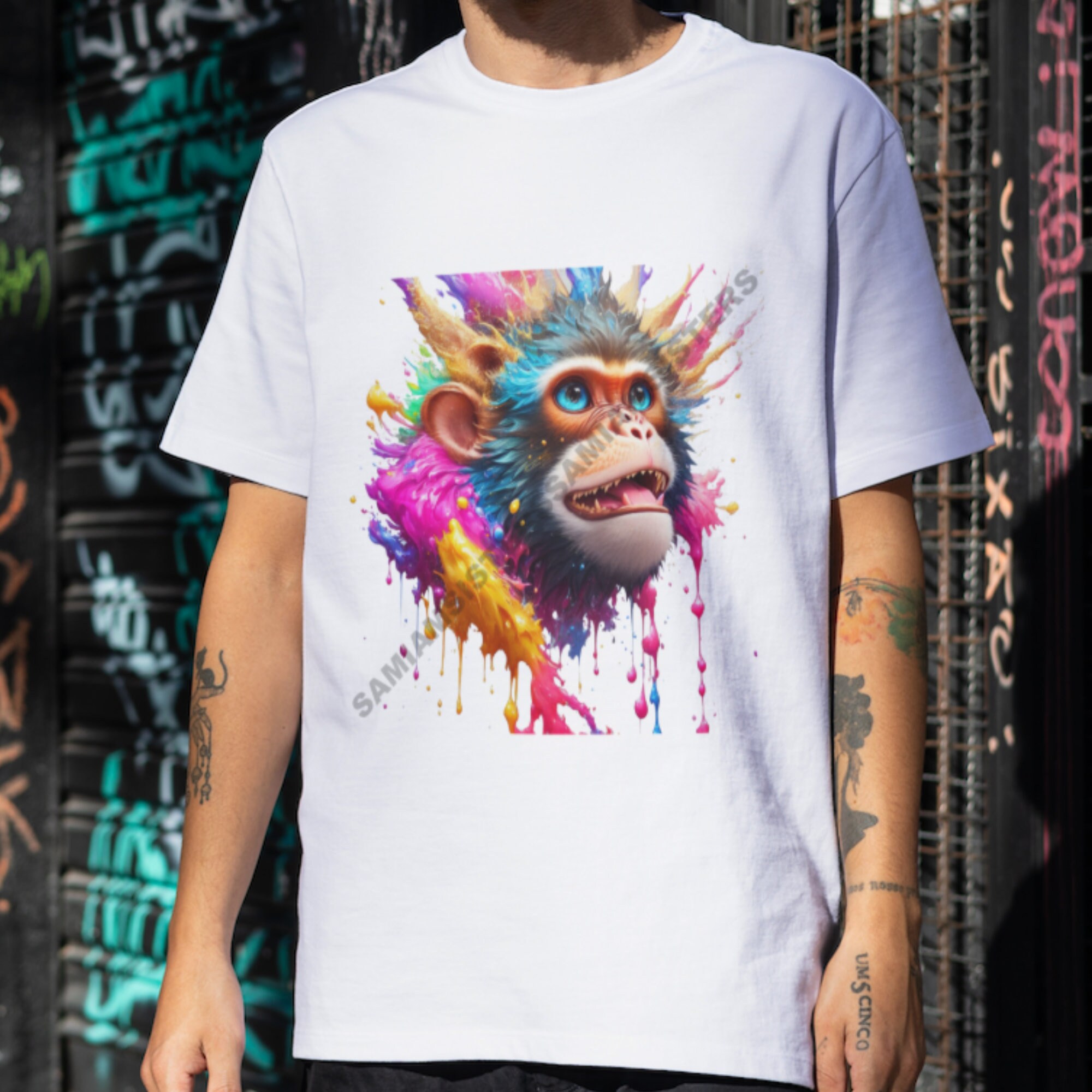 Paint Splatter Angry Monkey Transparent PNG Image & SVG File Make Fun ...