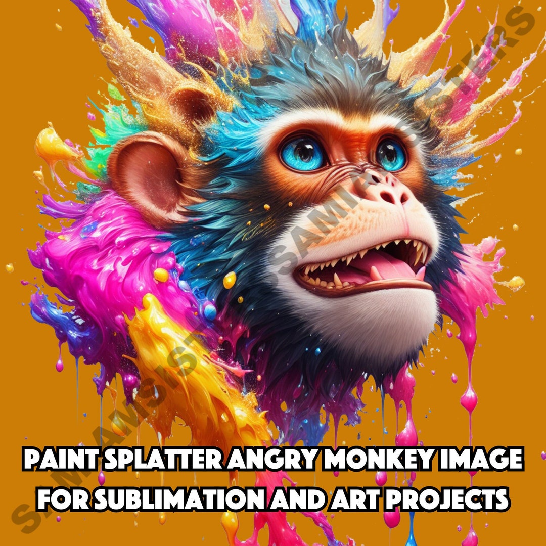 Paint Splatter Angry Monkey Transparent PNG Image & SVG File Make Fun ...