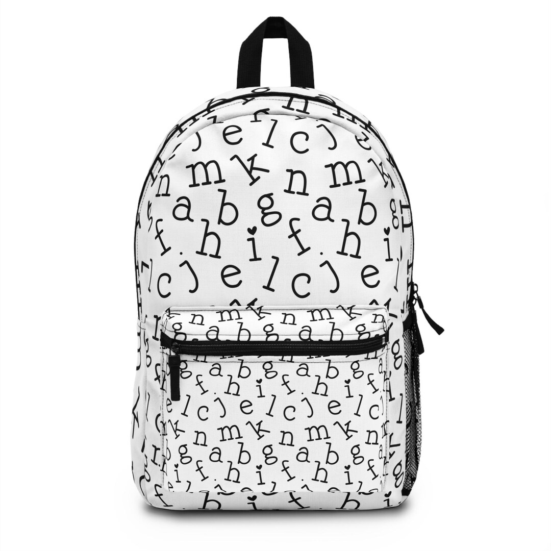 Black and White Letters Backpack - Etsy