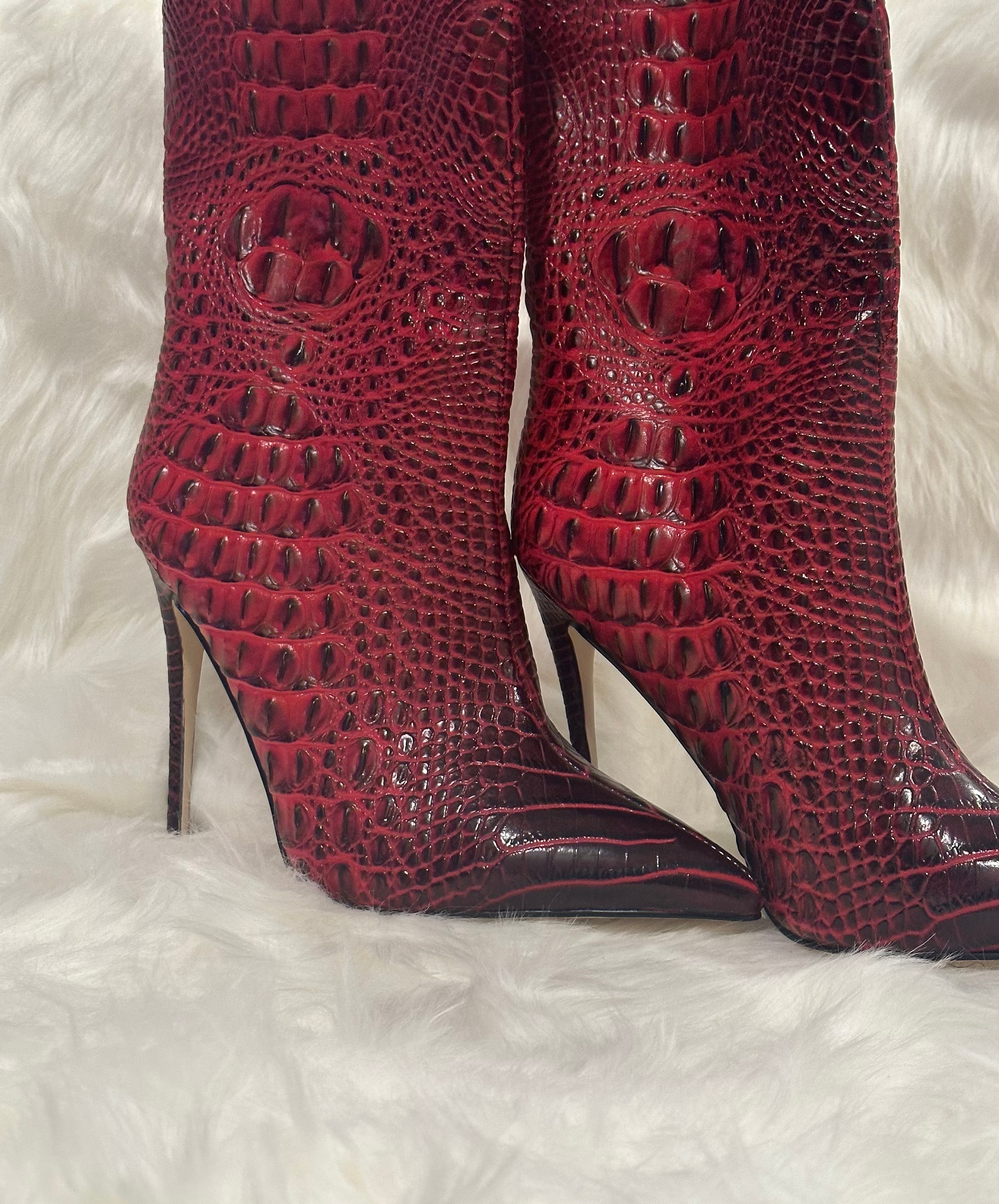 Cranberry Heel Boot With Matching Handbag Size 10 US - Etsy