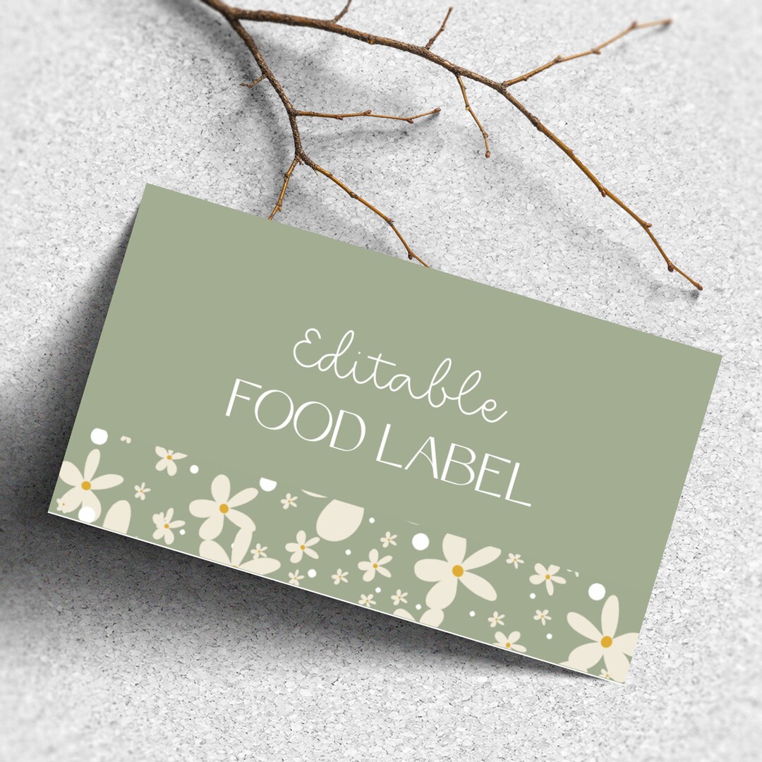 EDITABLE Daisy Food Labels, Wild ONE Food Labels, Wild Flower Food ...