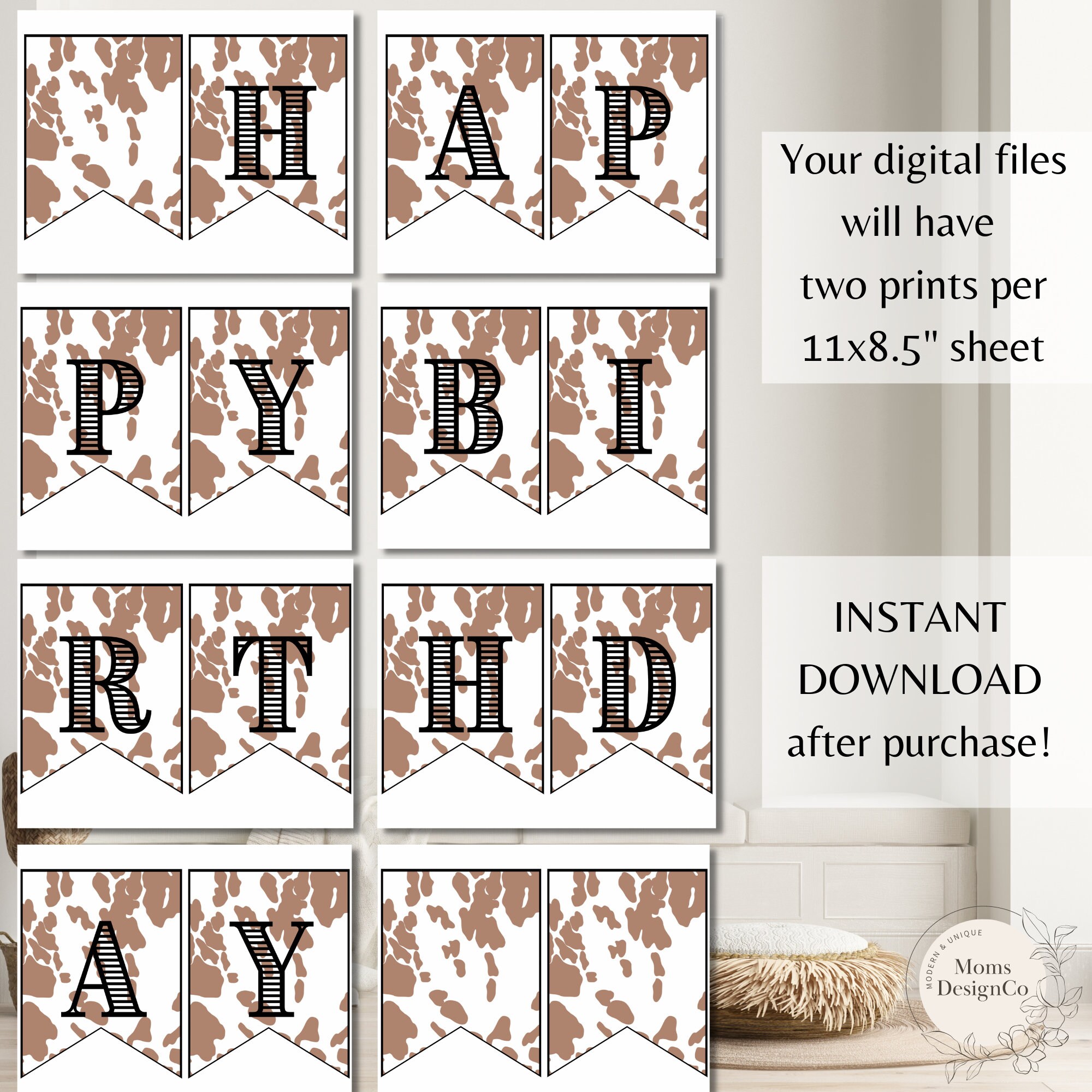 INSTANT Download Happy Birthday Rodeo Banner Digital Cowboy Cowgirl ...