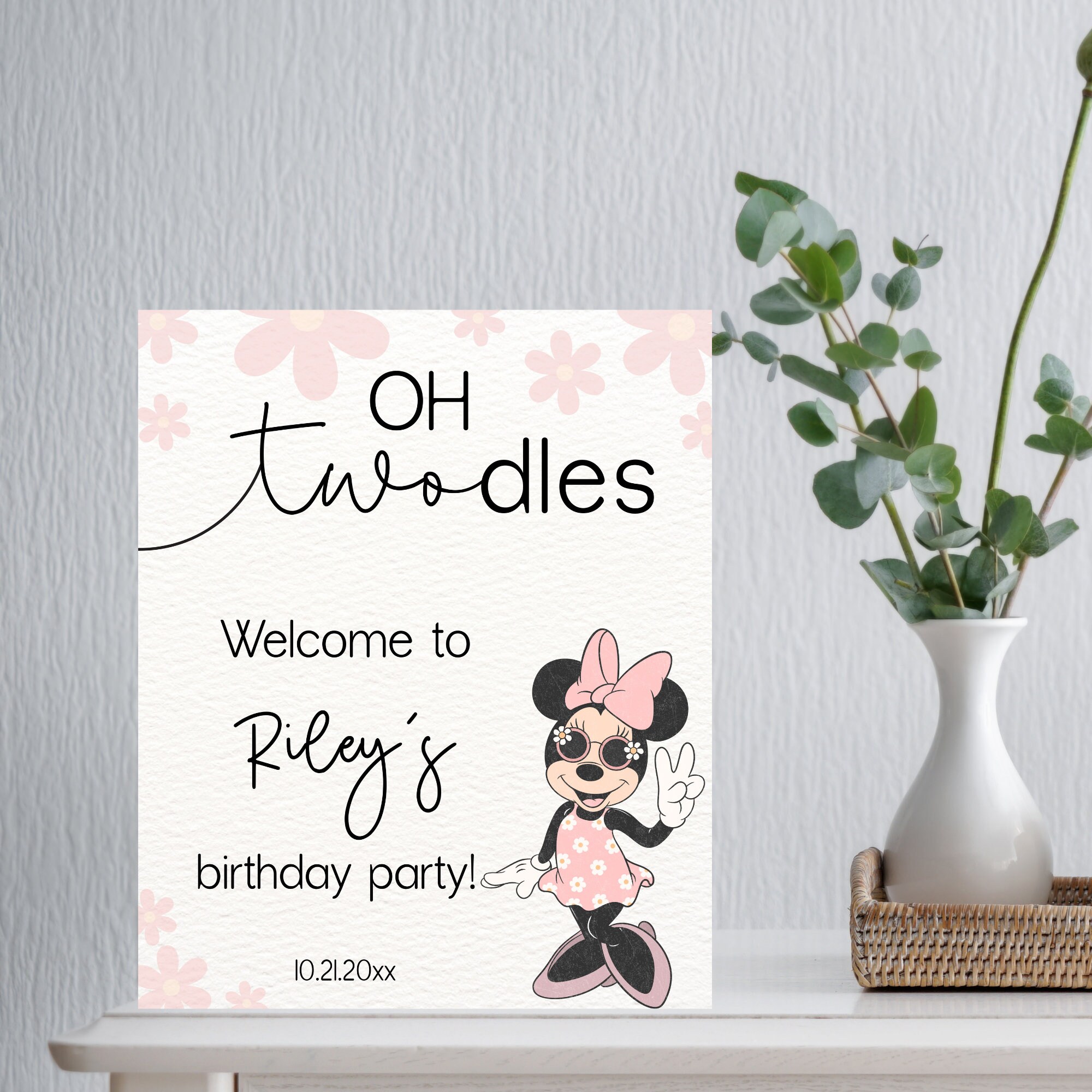 EDITABLE Mouse Birthday Welcome Sign Girls Bday Welcome - Etsy