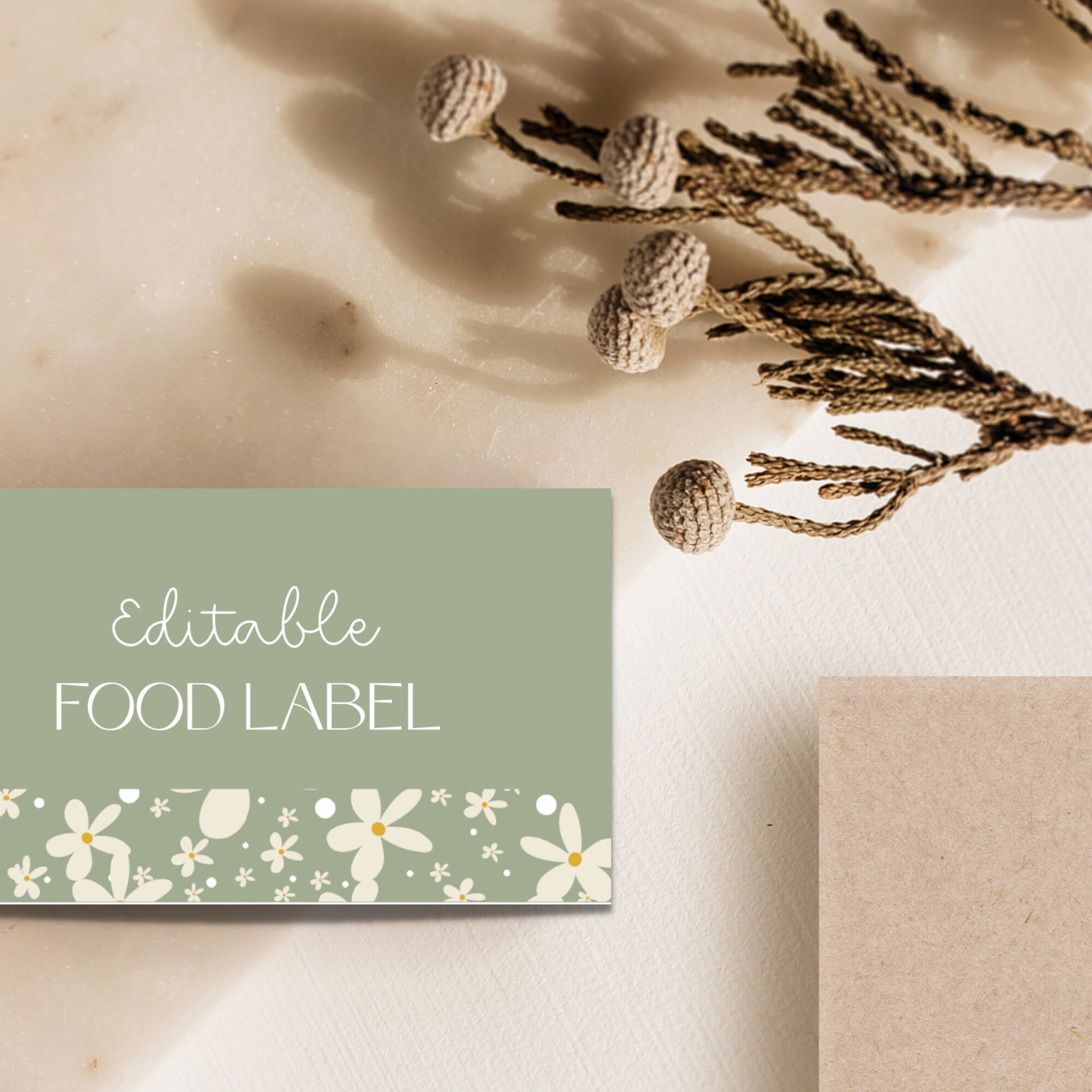 EDITABLE Daisy Food Labels, Wild ONE Food Labels, Wild Flower Food ...