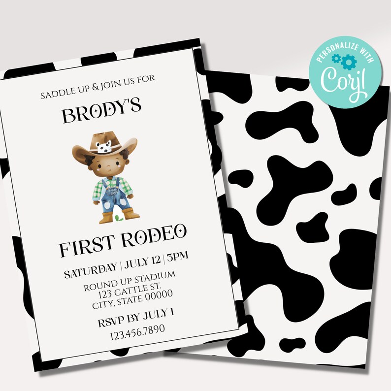 Editable 1st Rodeo Birthday Invitation Template Our Little - Etsy