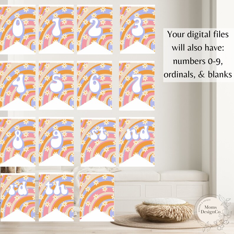 DIY Groovy Banner Hippy Banner Retro Banner Digital Edit - Etsy