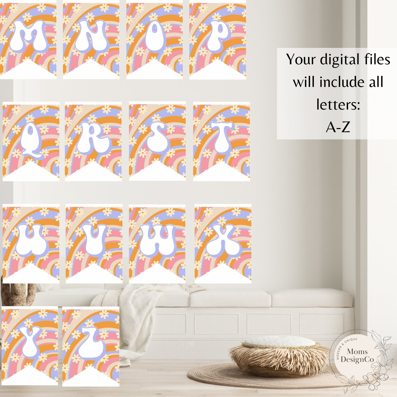 DIY Groovy Banner Hippy Banner Retro Banner Digital Edit - Etsy