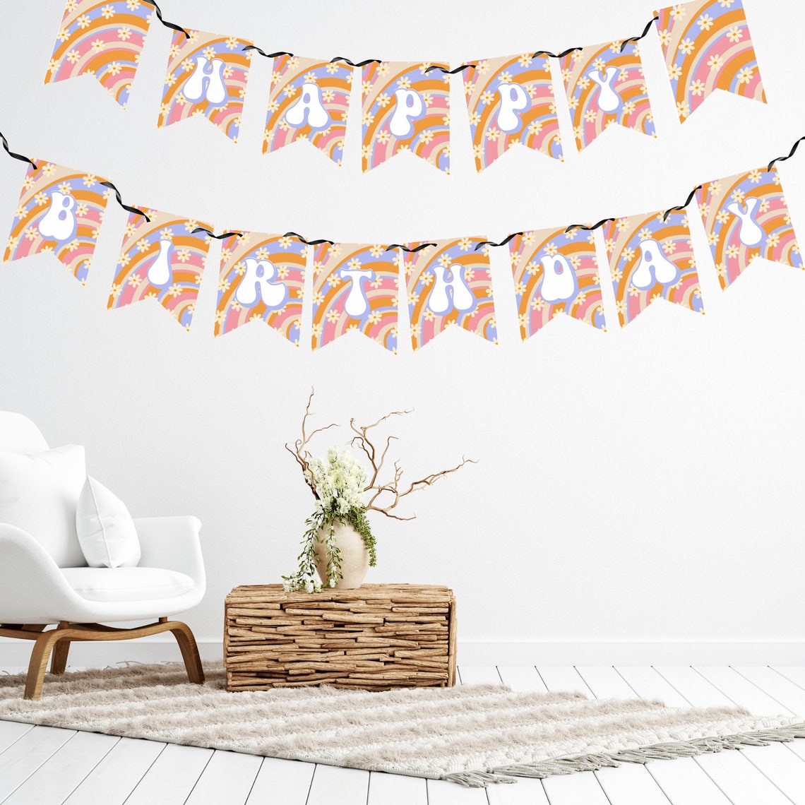 DIY Groovy Banner Hippy Banner Retro Banner Digital Edit - Etsy