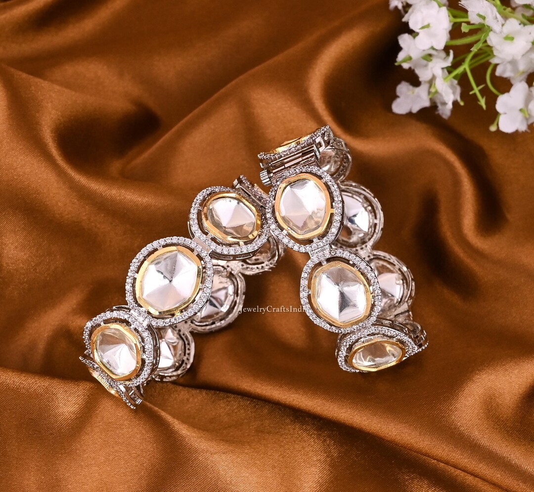 Polki Kada Bangles/punjabi Kundan Bangles/chudiyan Set/ Bangles for ...