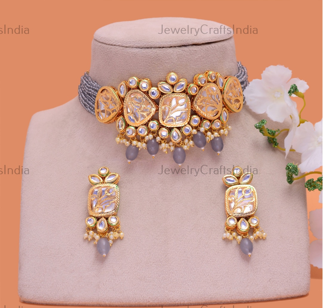 Kundan Jewelry Set / Handmade Indian Jewelry / Kundan Necklace / Kundan ...