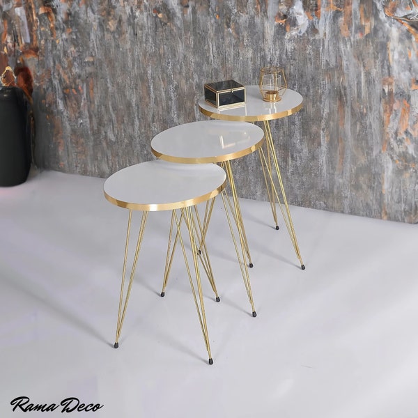 Gold Nesting Coffee Table - Etsy