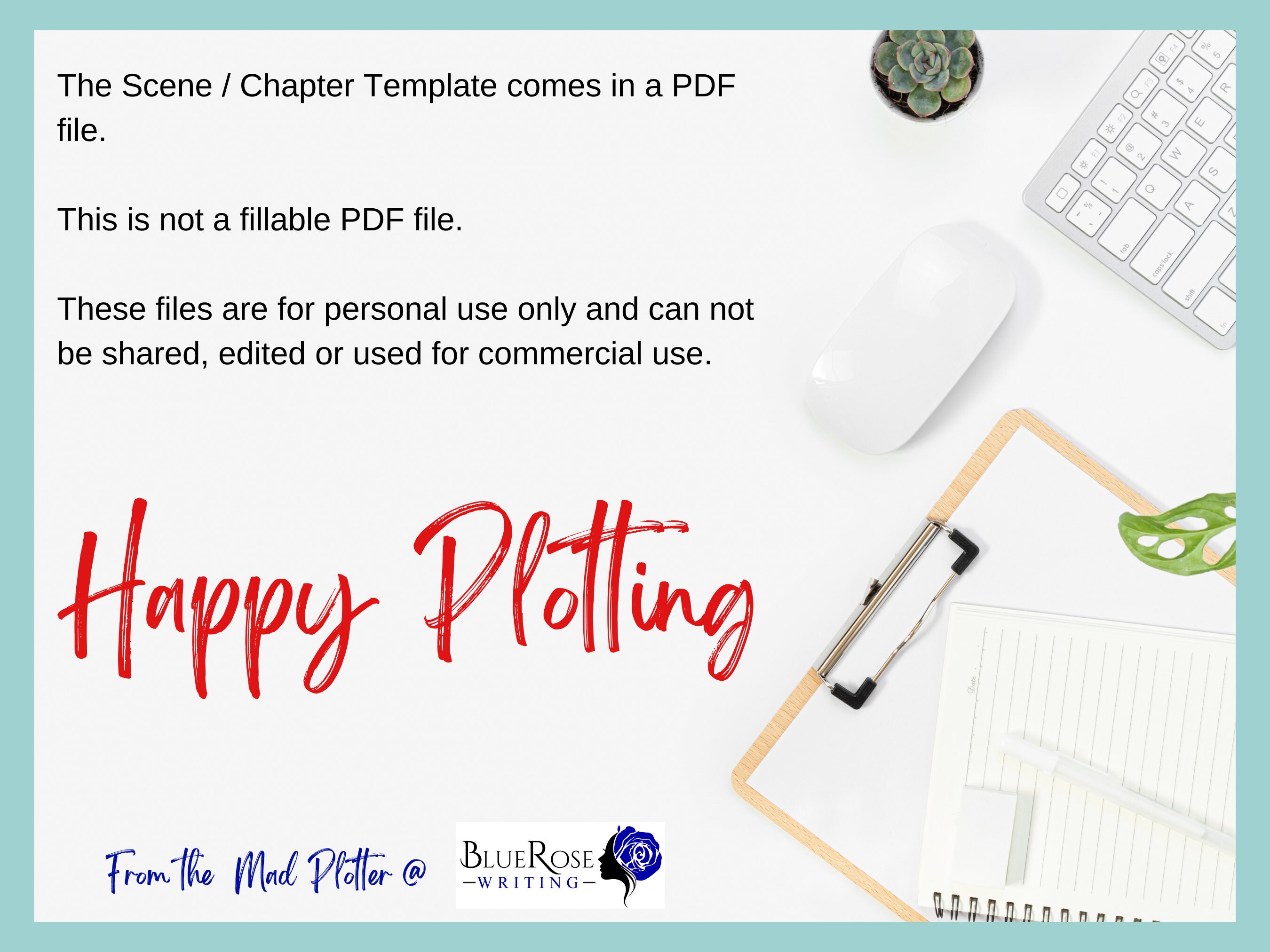Scene Chapter Template | Story Planner | Printable PDF | Writing ...