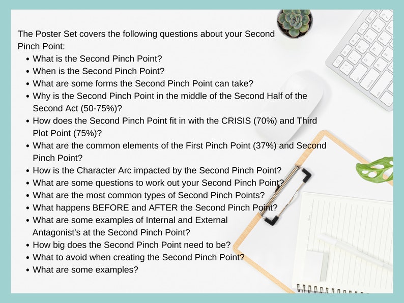 Second Pinch Point Poster | Novel Writing | Novel Planner | Plot ...