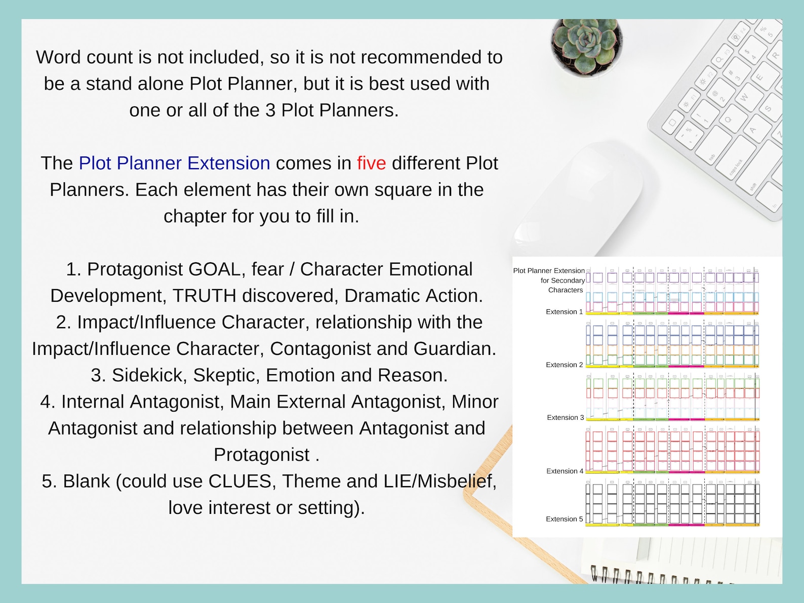 Plot Planner Extension | Printable Planner | Writing Novel Planner ...