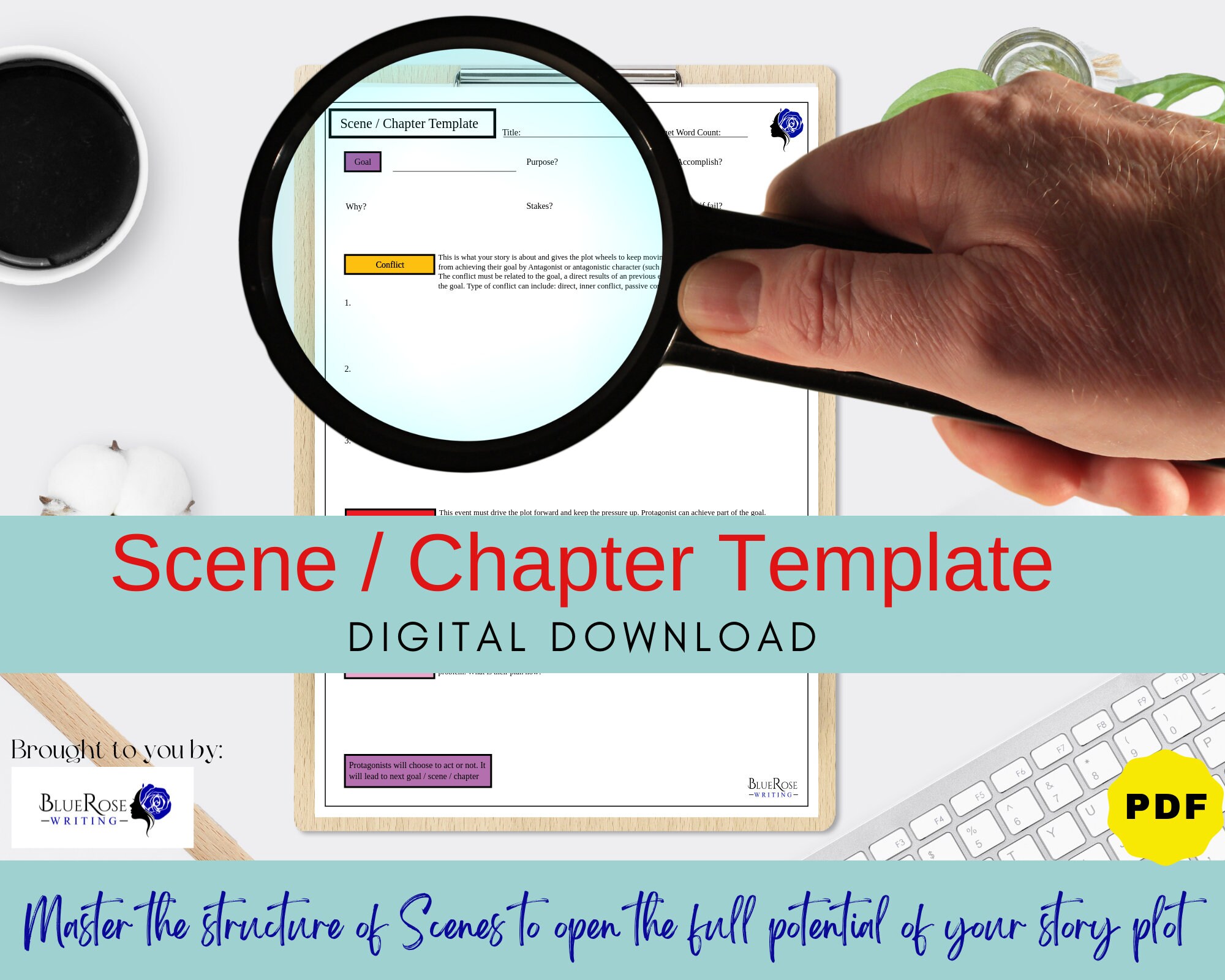 Scene Chapter Template | Story Planner | Printable PDF | Writing ...