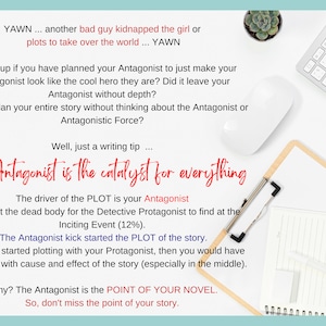 Antagonist Plot Planner | How to Write A Book | Nanowrimo | Novel ...